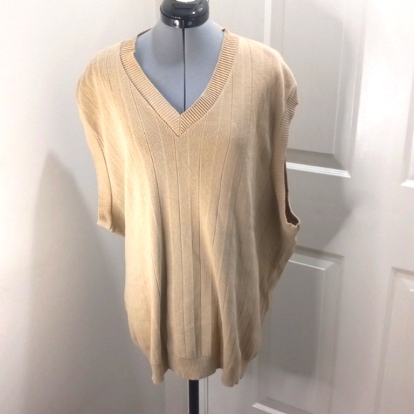 Megalos | Jackets & Coats | Megalos 0 Cotton Beige Ribbed Vest Size 2x ...